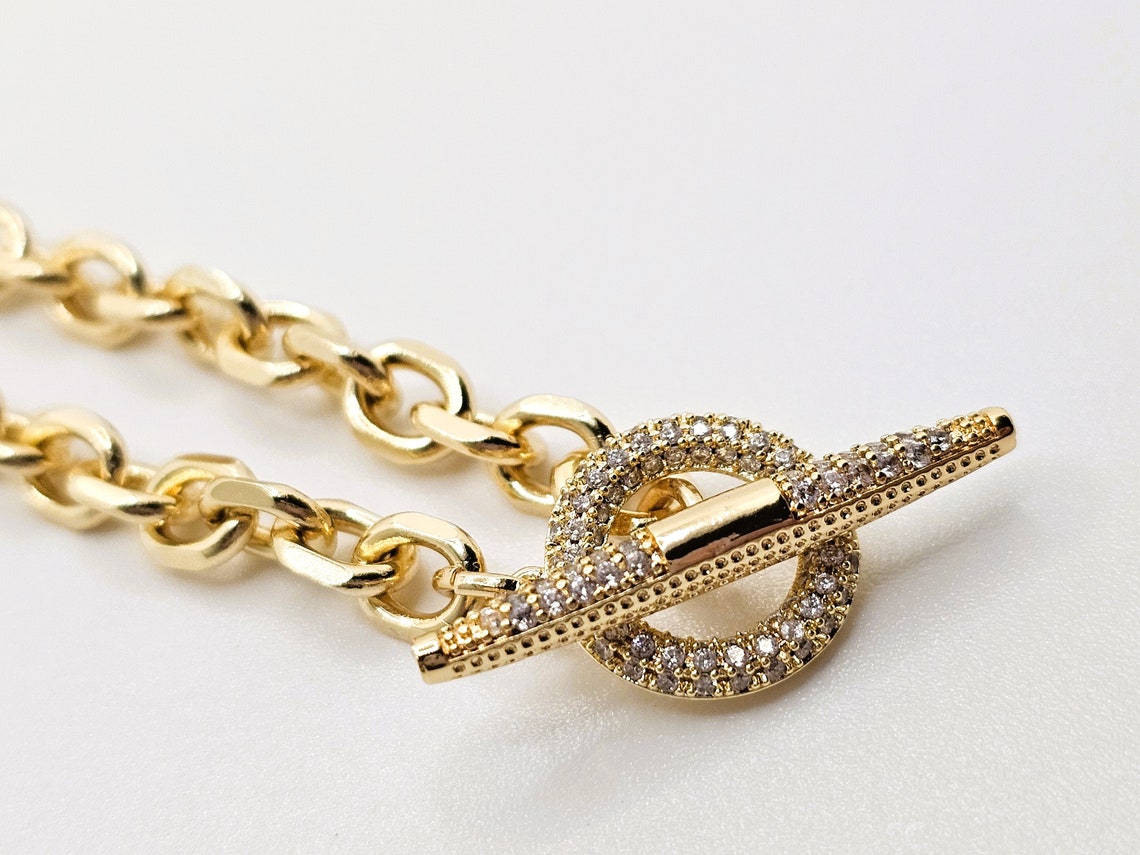 Gold Statement Necklace, Chunky Chain Choker, Gold Chunky Chain ...