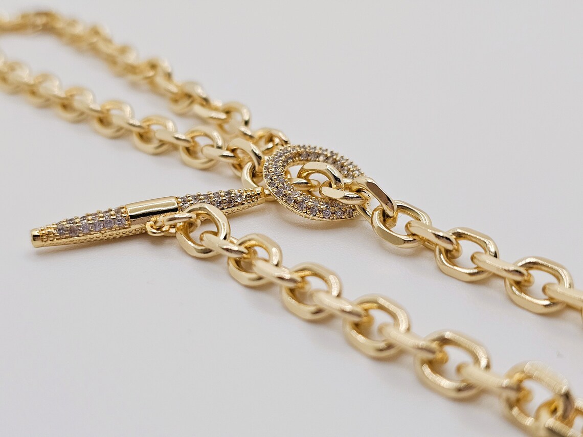 Gold Statement Necklace, Chunky Chain Choker, Gold Chunky Chain ...