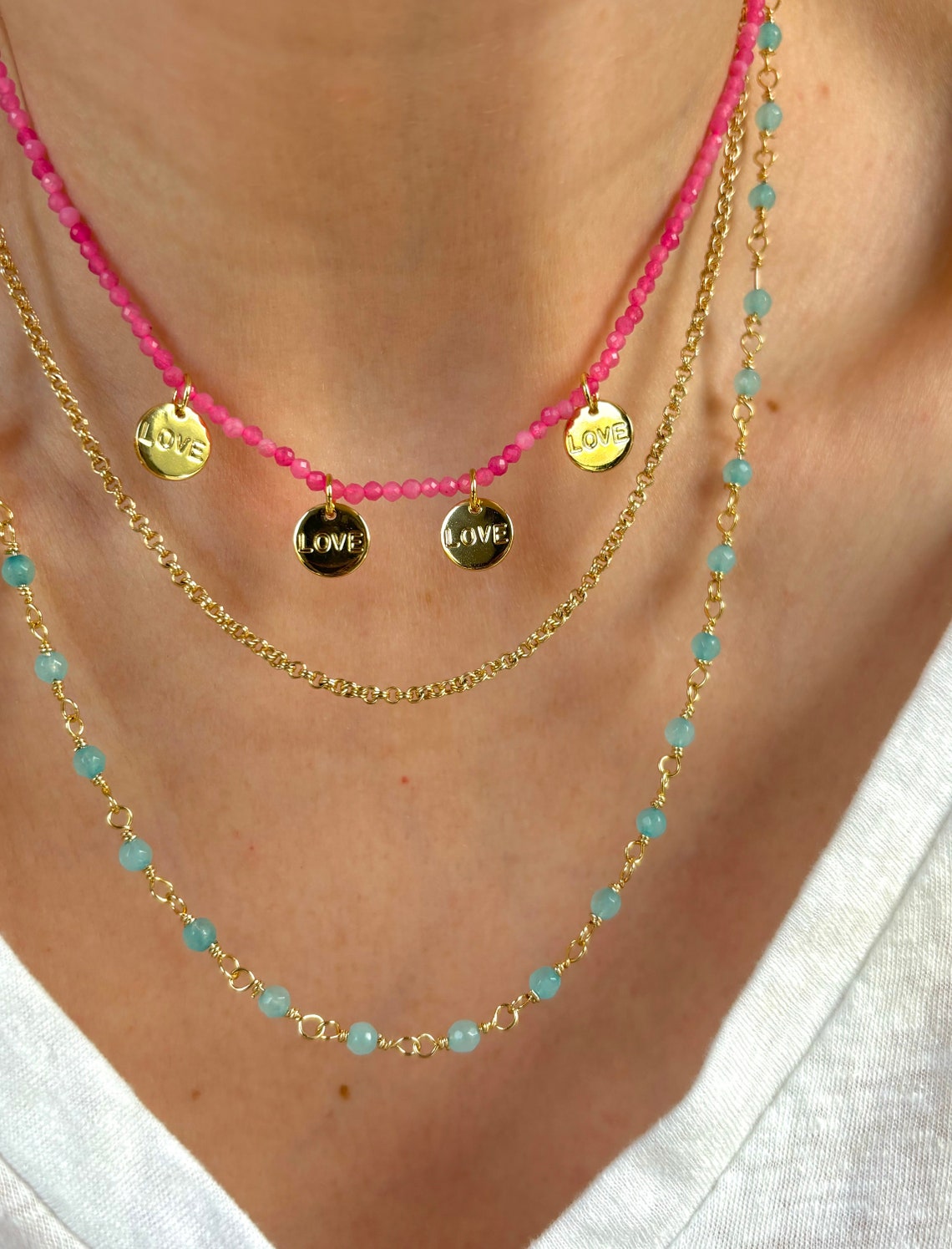 Small Gold Coins Necklace, Tiny Medallion Necklace, Dainty, Layering ...