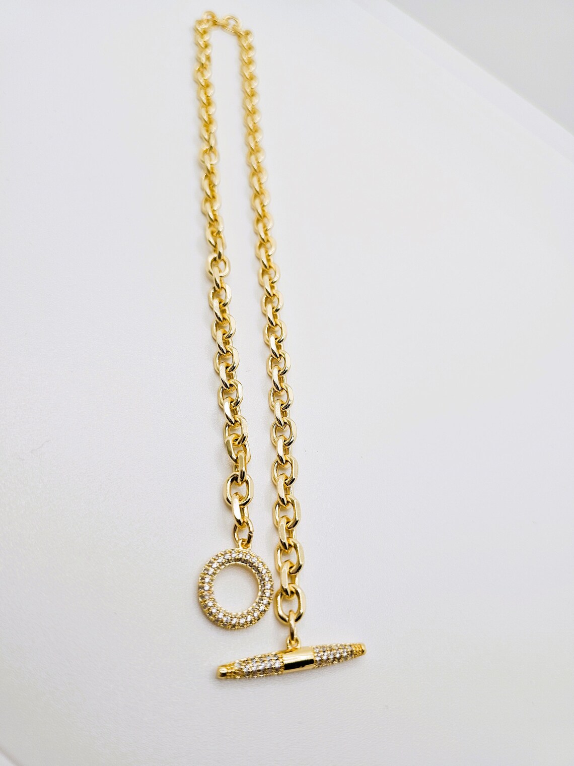 Gold Statement Necklace, Chunky Chain Choker, Gold Chunky Chain ...