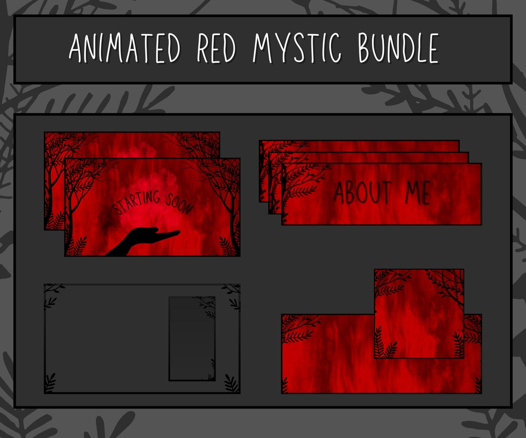 Animated Red Mystic Twitch Overlay Bundle | Overlays, Scenes, Frames ...