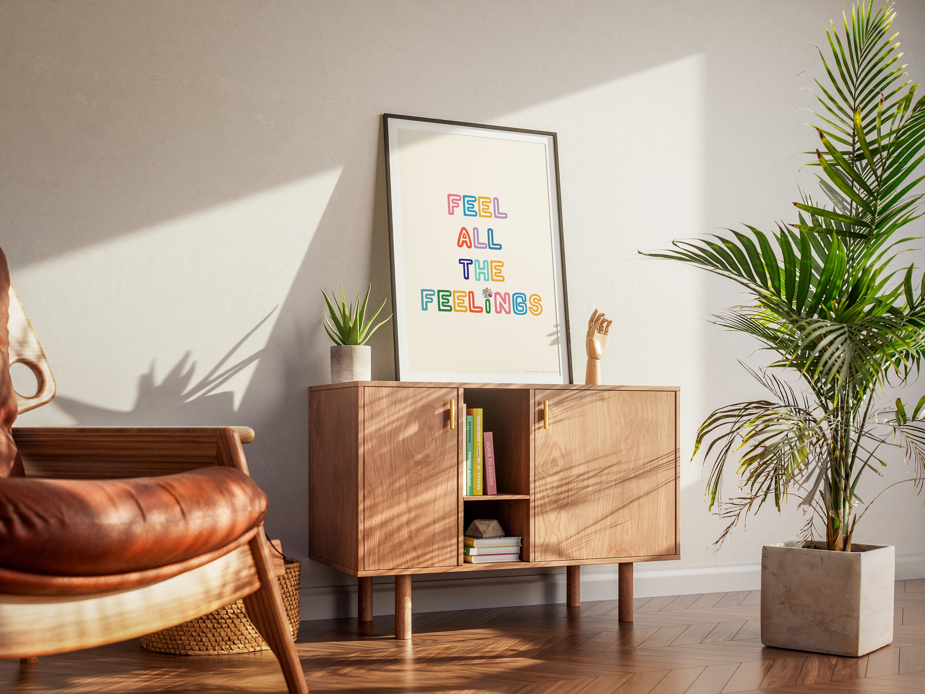 Feel All the Feelings Digital Printable Wall Art With Hand Drawn Font ...