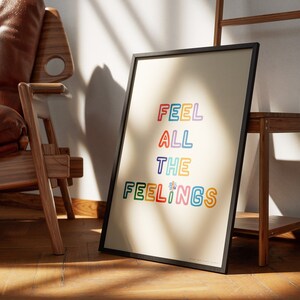 Feel All the Feelings Digital Printable Wall Art With Hand Drawn Font ...