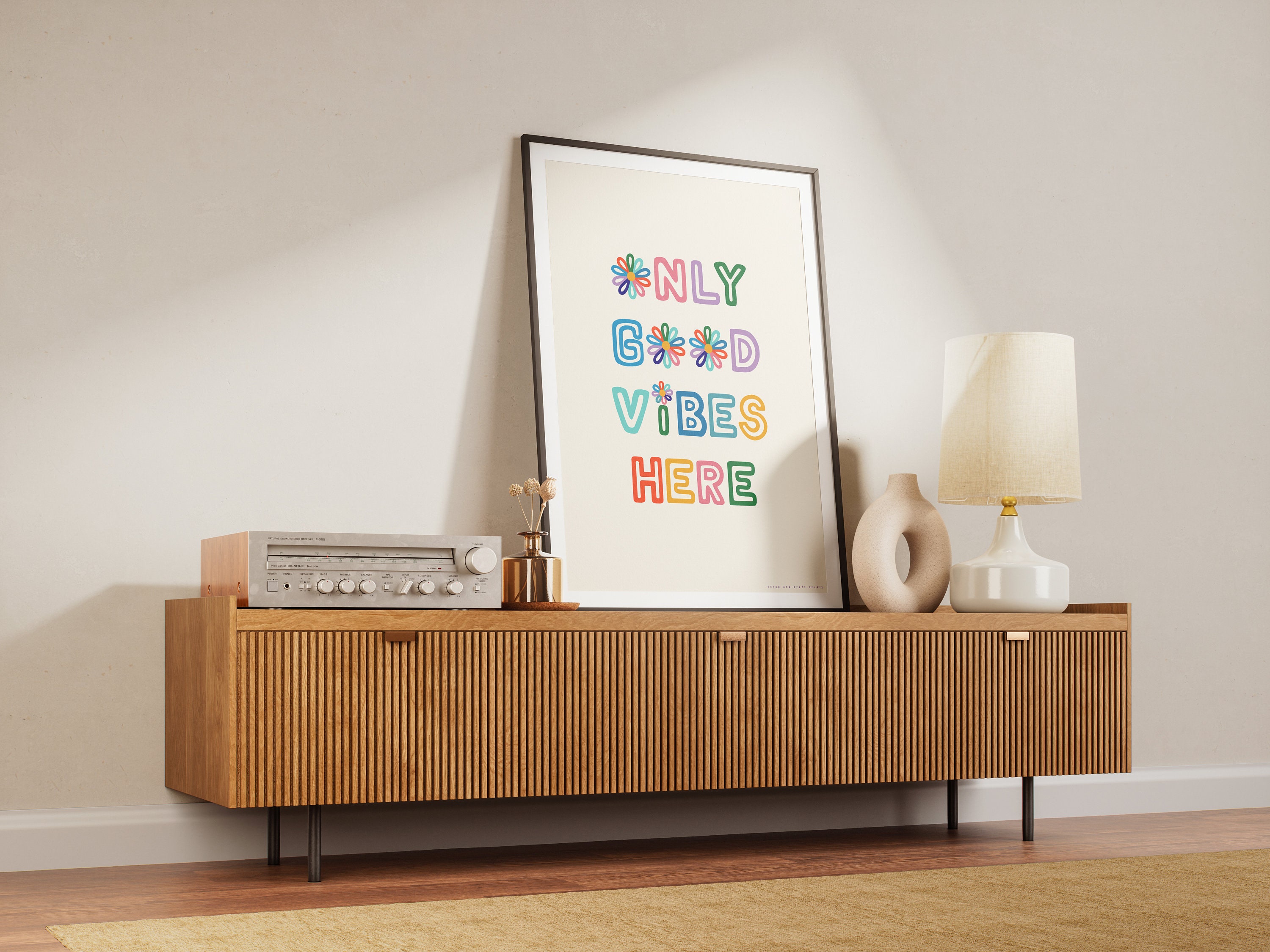 Only Good Vibes Here Digital Printable Wall Art With Hand Drawn Font ...