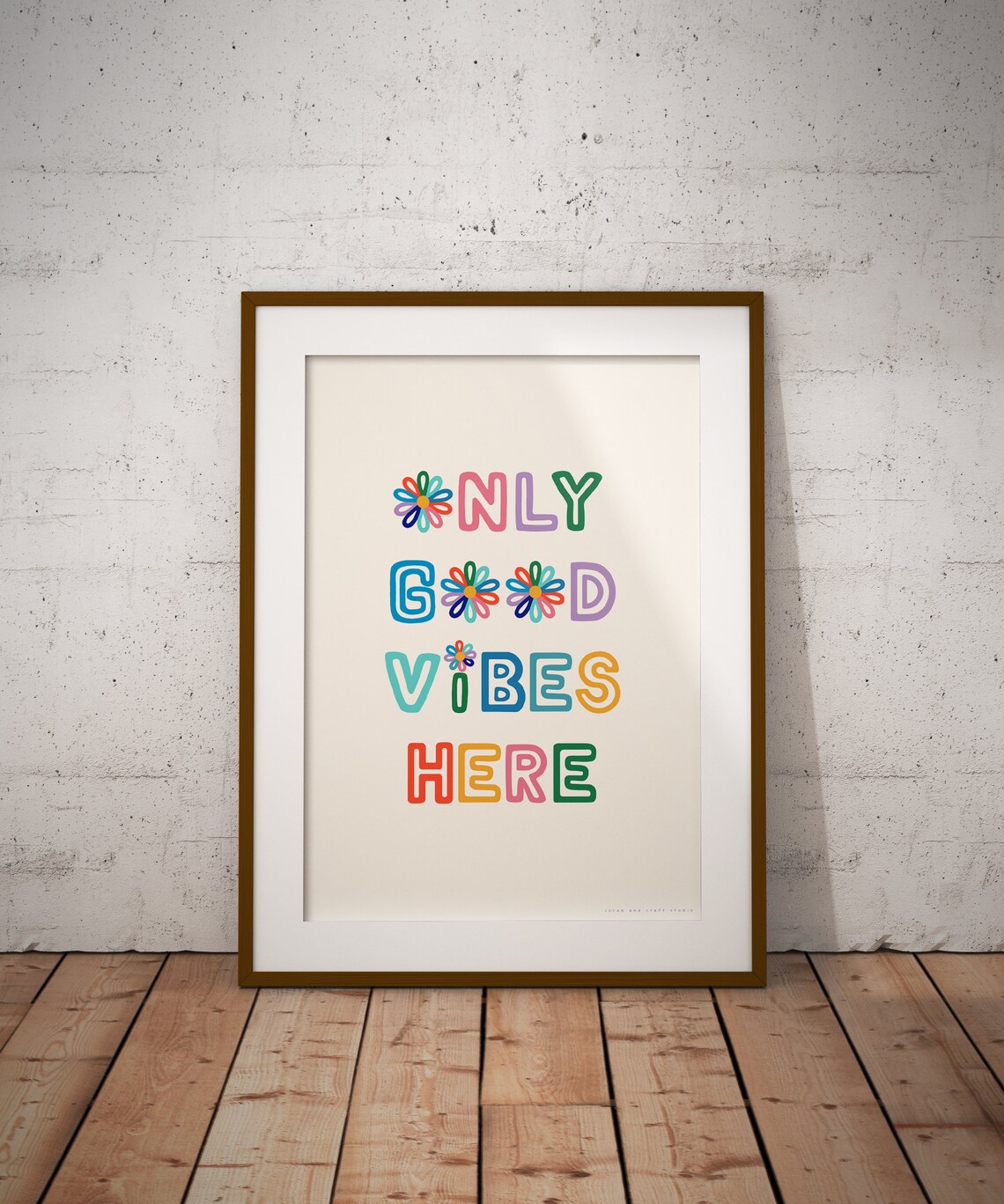 Only Good Vibes Here Digital Printable Wall Art With Hand Drawn Font ...