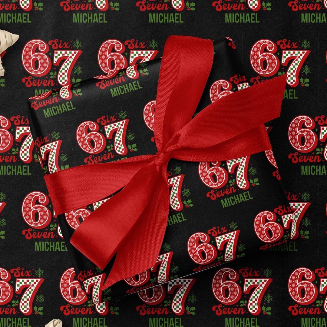 67 Meme Gift Wrap With Name, Funny Trendy Wrapping Paper, Personalized ...