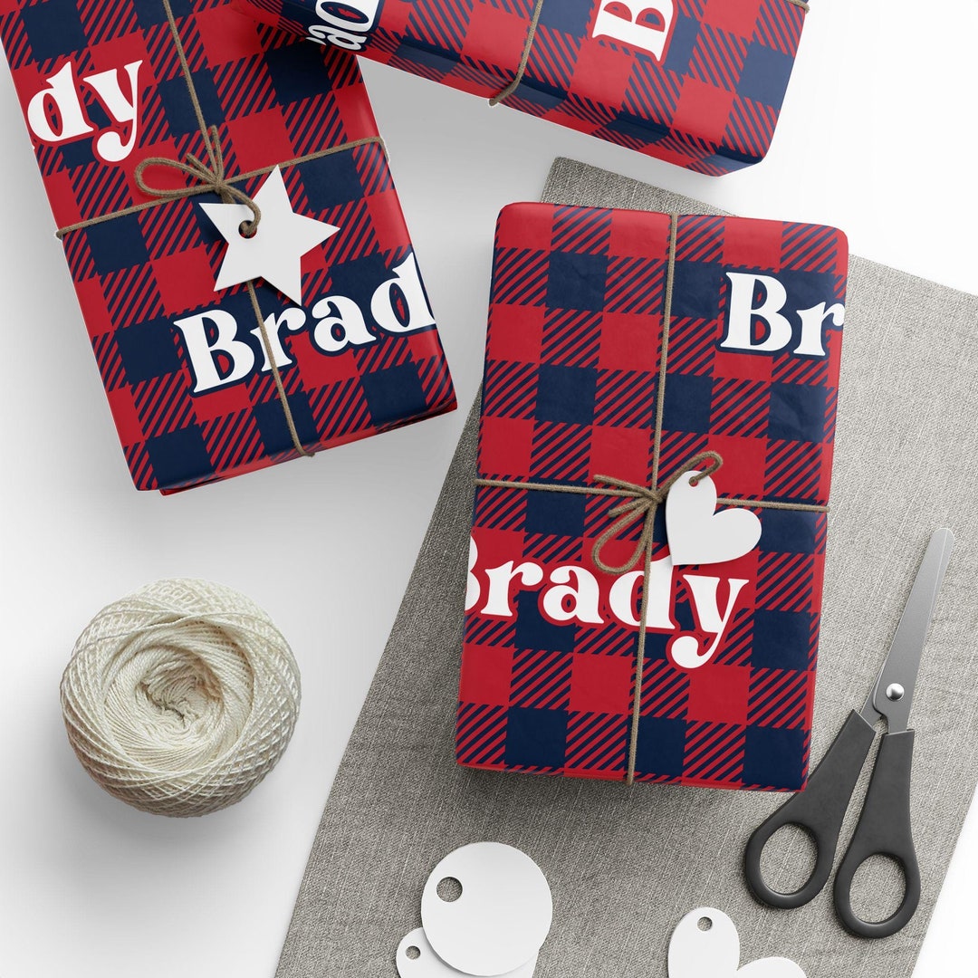 Personalized Football Team Colors Gift Wrap, Custom Name Wrapping Paper ...