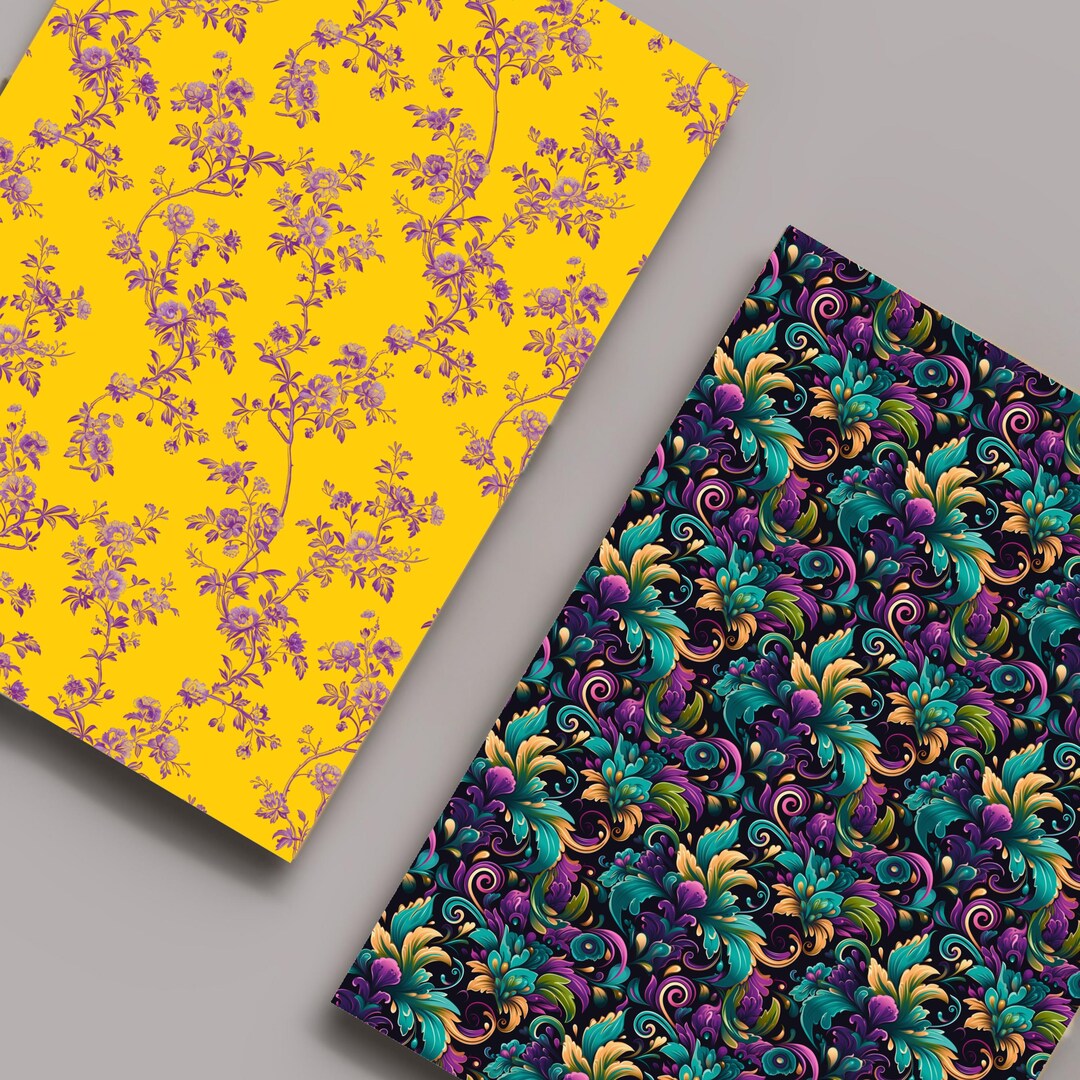 Mardi Gras Inspired Floral Gift Wrap, Elegant Carnival Season Present ...