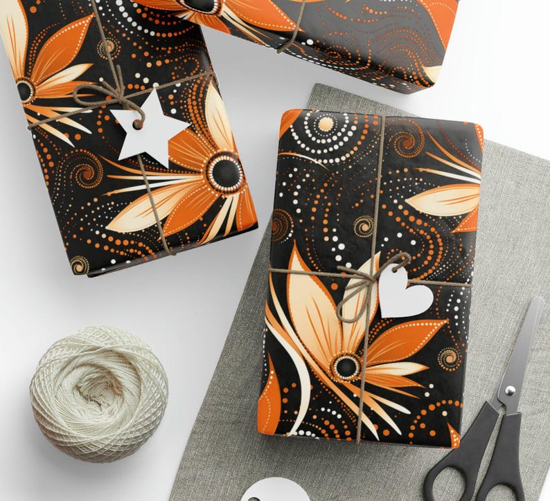 African Inspired Gift Wrap, Ethnic Abstract Print Wrapping Paper ...