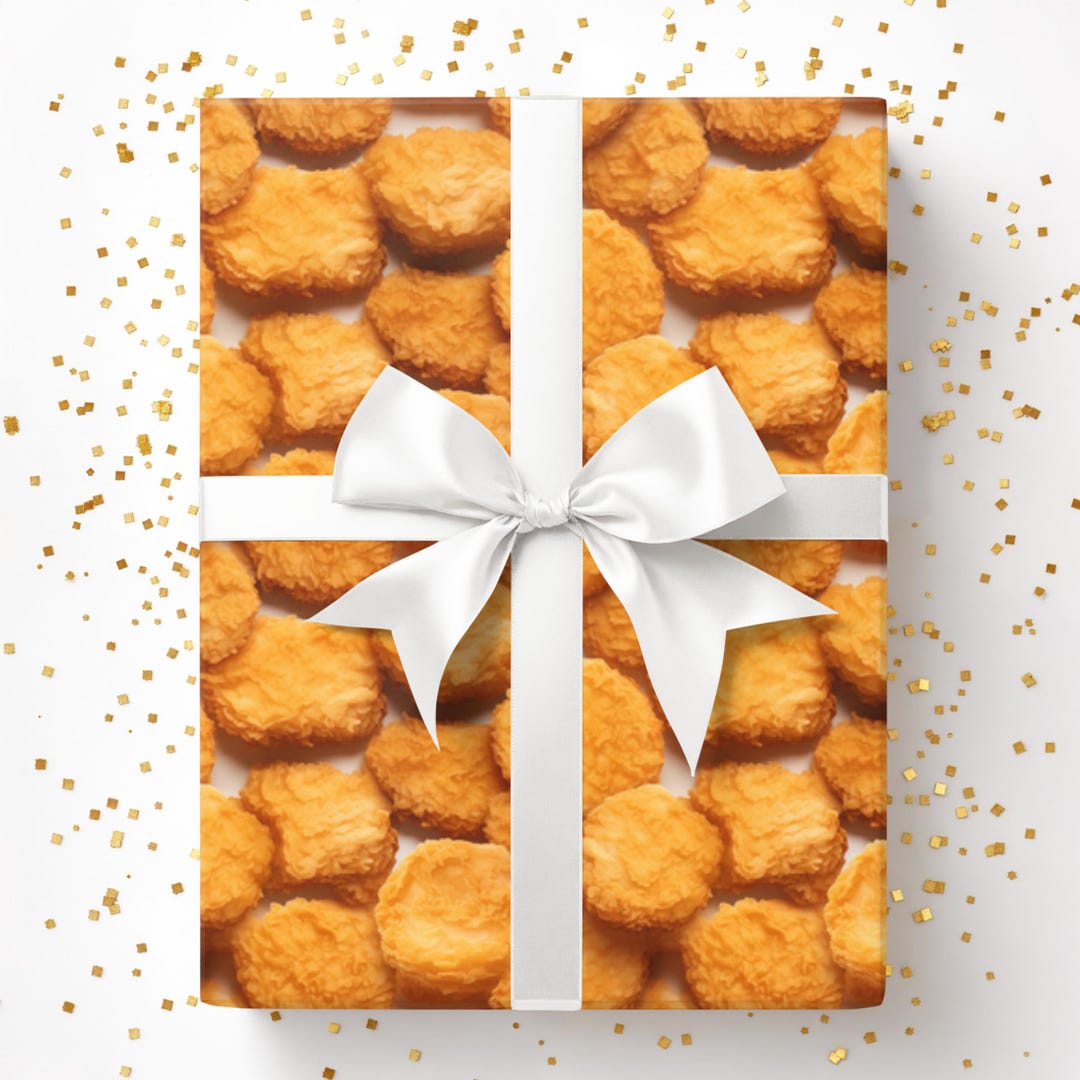 Chicken Nugget Gift Wrap, Fast Food Wrapping Paper, Nuggets Lover ...