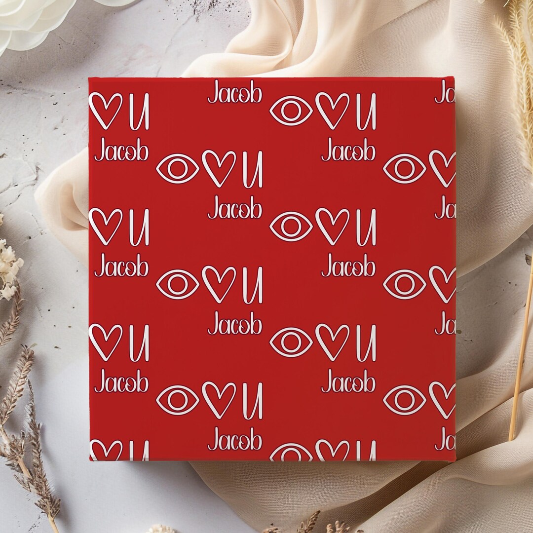 Personalized I Love You Wrapping Paper Roll, Eye Love You Funny ...