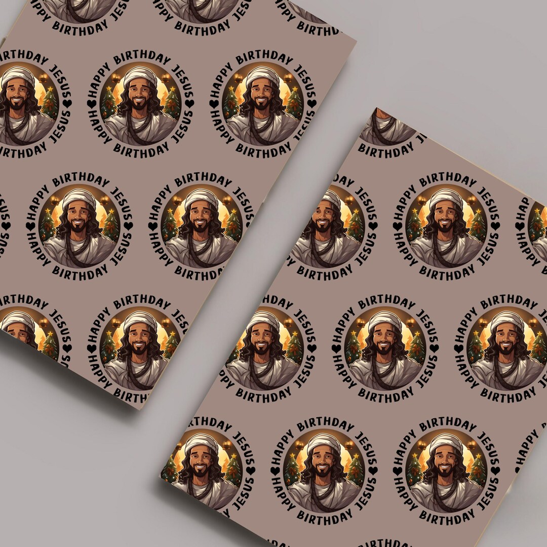 Happy Birthday Jesus Wrapping Paper Roll, Cute Christian Christmas Gift ...