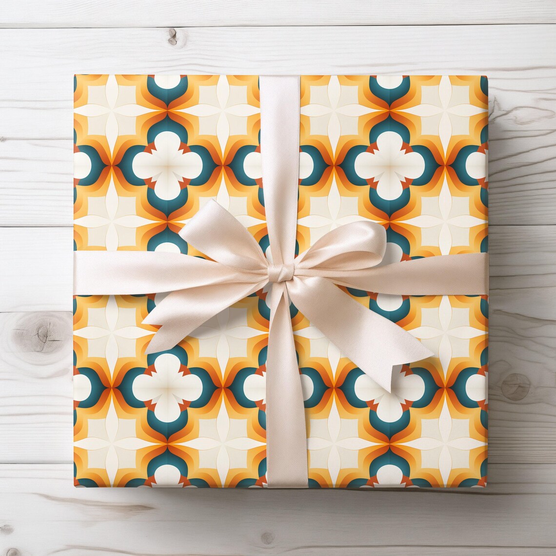 Moroccan Inspired Gift Wrap, Morocco Geometric Print Wrapping Paper ...