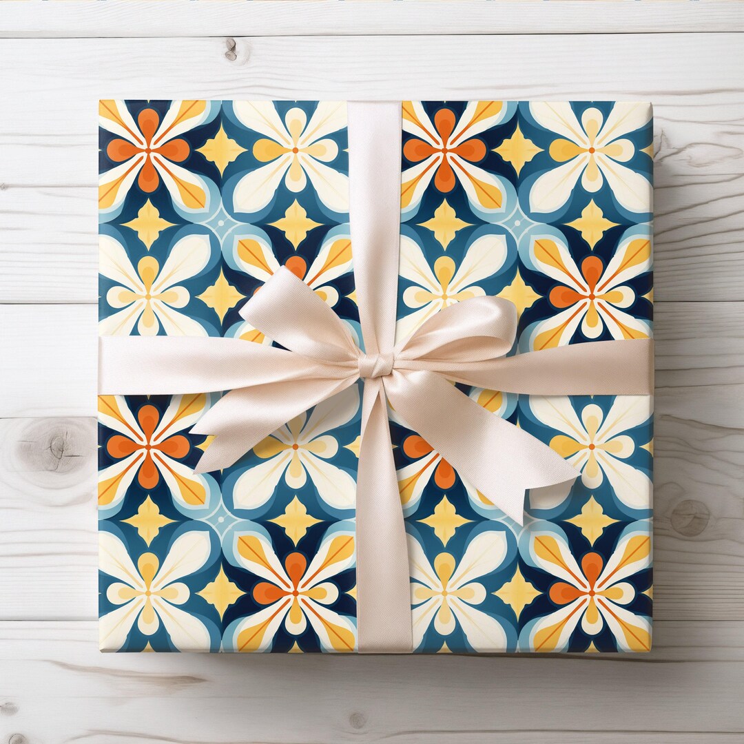 Moroccan Inspired Gift Wrap, Morocco Geometric Print Wrapping Paper ...