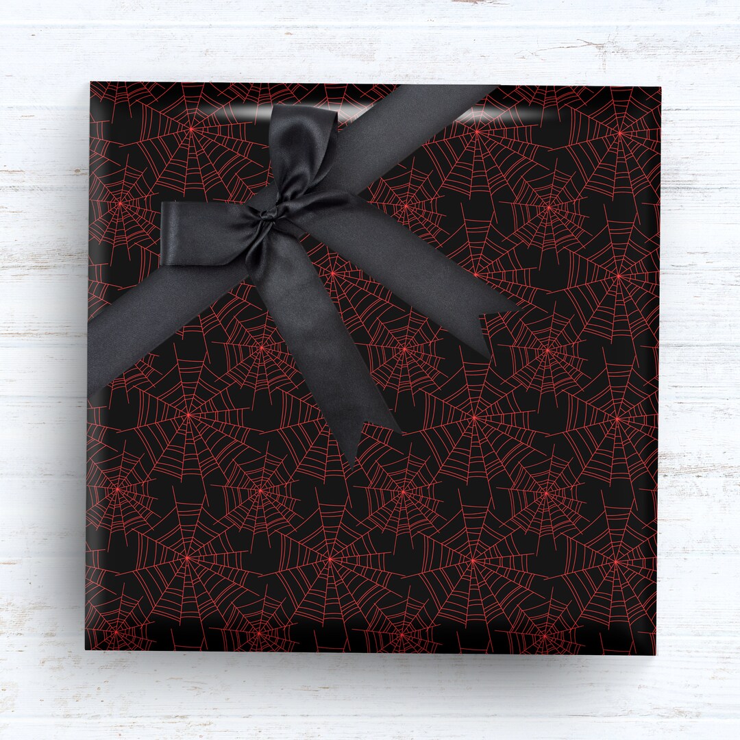 Spider Web Wrapping Paper, Spooky Halloween Present, October Birthday ...
