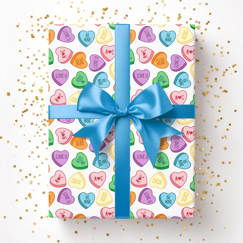 Hearts Wrapping Paper - Etsy