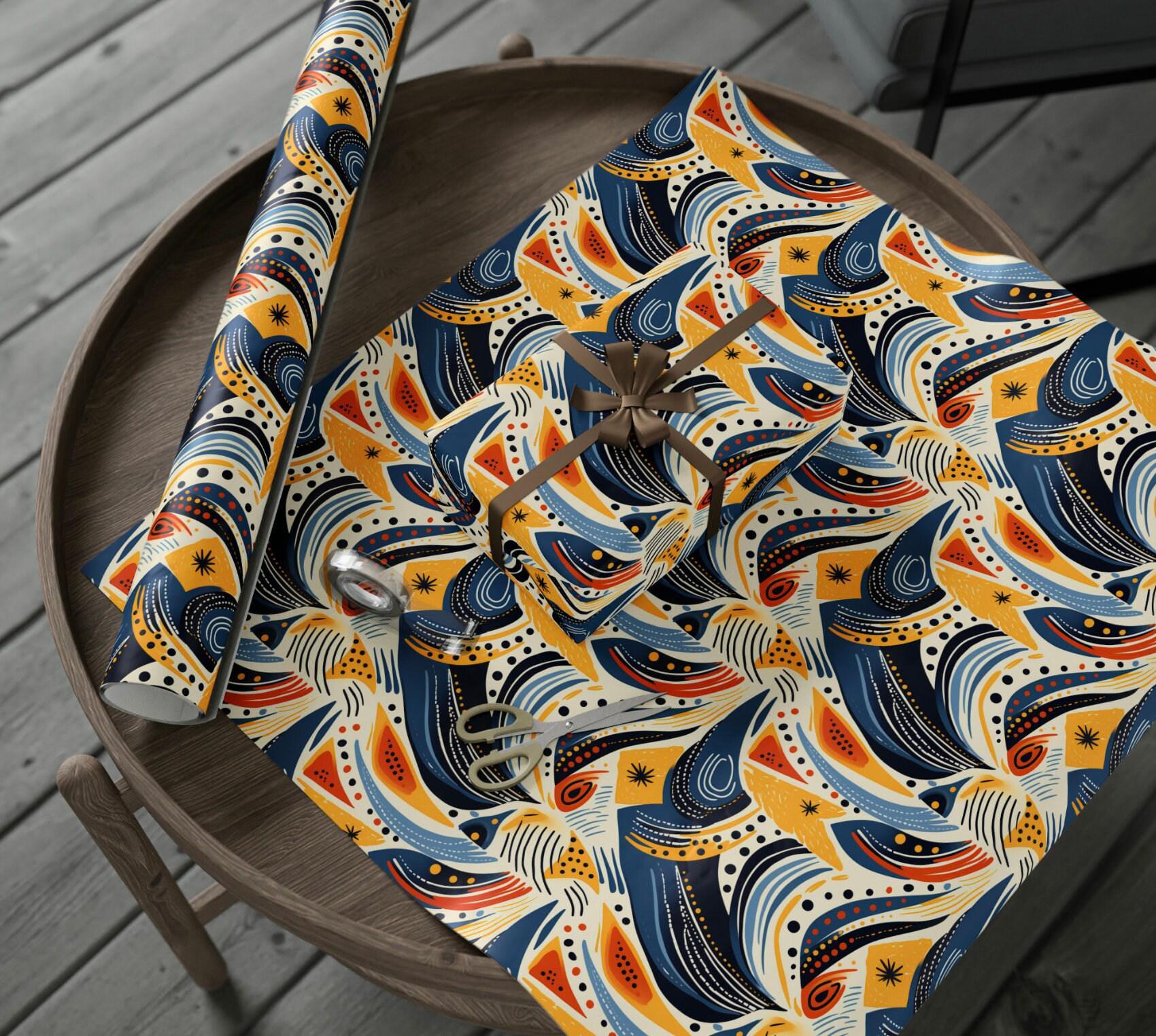African Inspired Gift Wrap, Ethnic Abstract Print Wrapping Paper ...