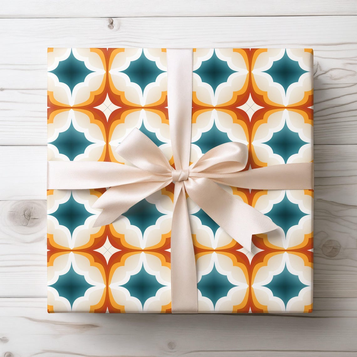 Moroccan Inspired Gift Wrap, Morocco Geometric Print Wrapping Paper ...