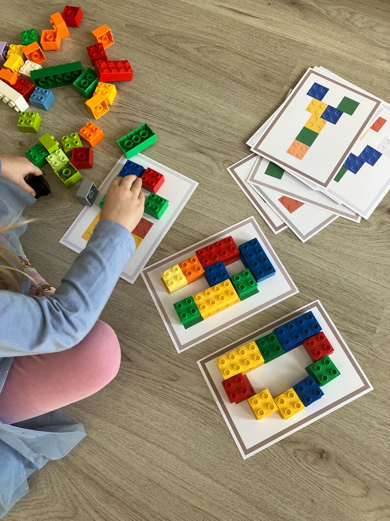 Building Blocks Letters 1:1, Alphabet, Bricks. 7xa4, Printable Cards ...