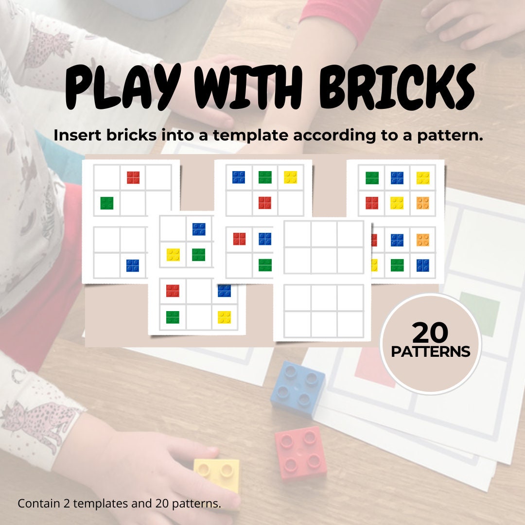 Play With Bricks. 20 Printable Patterns Printable Cards - Etsy