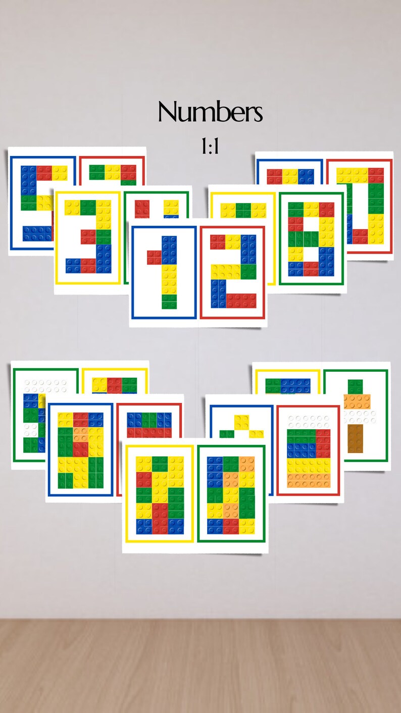 Building Blocks Numbers 1:1, Cards With Numbers, Learn and Play, Flash ...