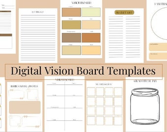 Digital Vision Board 2024 Canva Vision Board, Editable Template ...