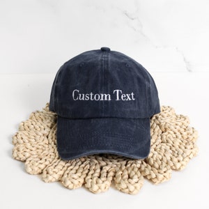 Custom Text Embroidered Hat, Personalized Cap, Vintage Baseball Hat ...