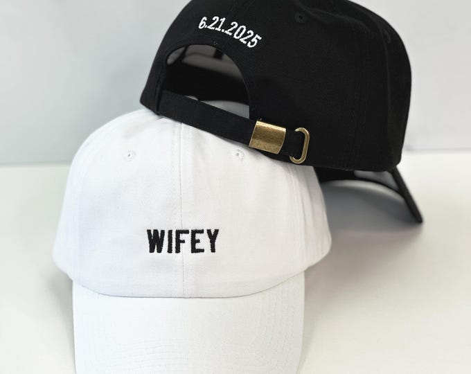 Custom White Bride Hat With Wedding Date - Engagement Gift - 2024 Bride ...