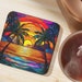 Vibrant Stain Glass Sunset Pic on Hardboard Back Coaster for Dining ...