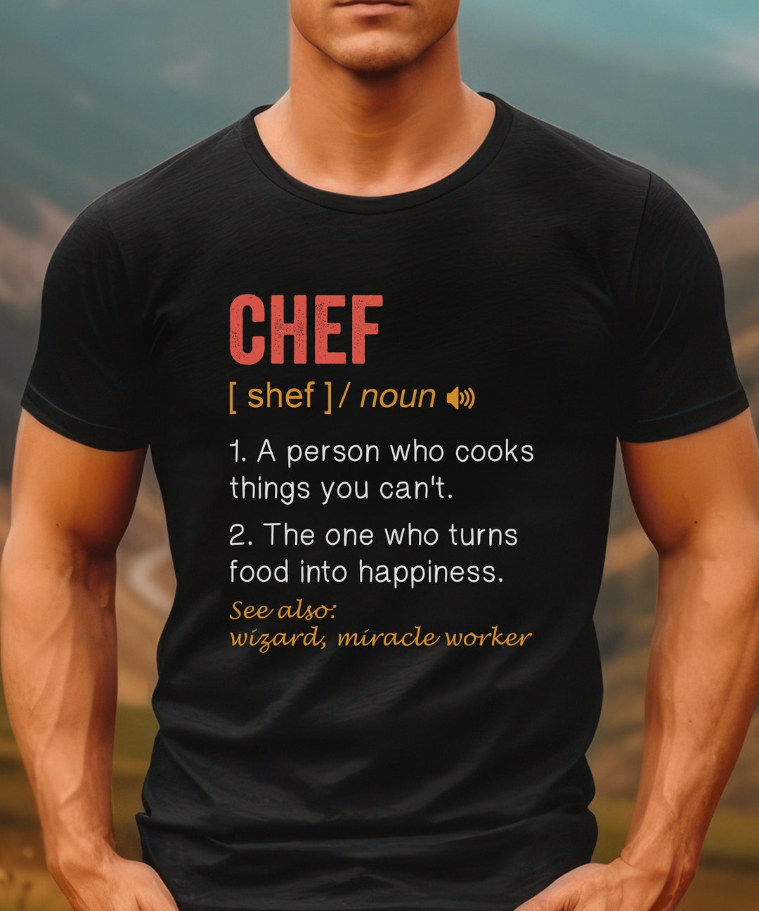 Definition of Chef Comfortable Funny T-shirt Printed Shirt for Him ...