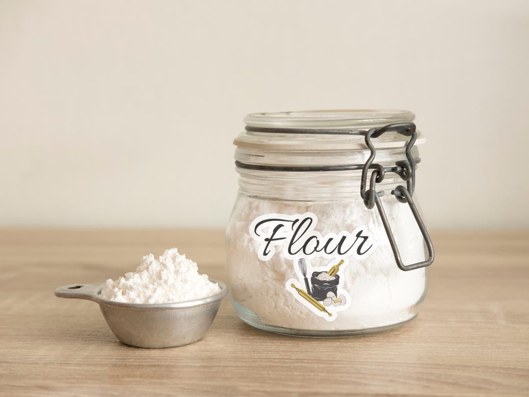 Flour Kiss-cut Stickers for Labeling Jars Cute Sticker for Kitchen ...