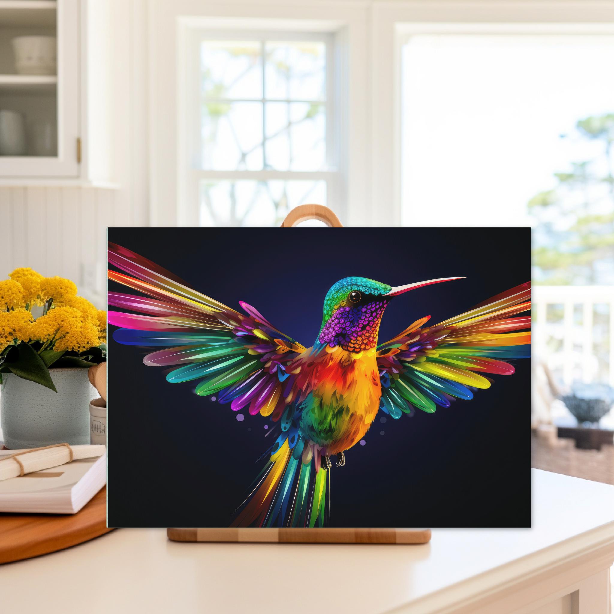 Hummingbird Printed Cutting Board Kitchen Decor Glass Cutting Board ...