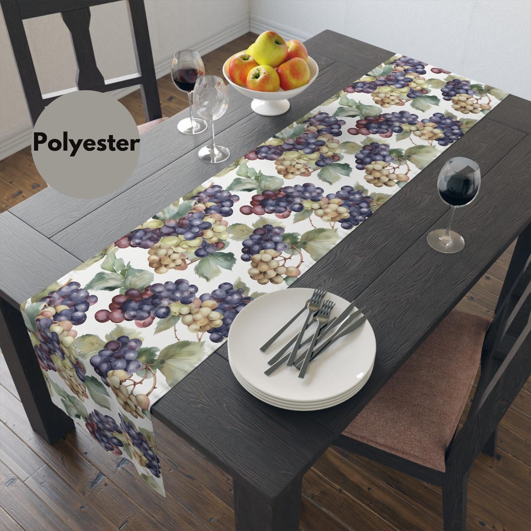 Grapes Printed Table Runner for Kitchen Decor Vineyard Table Decor ...