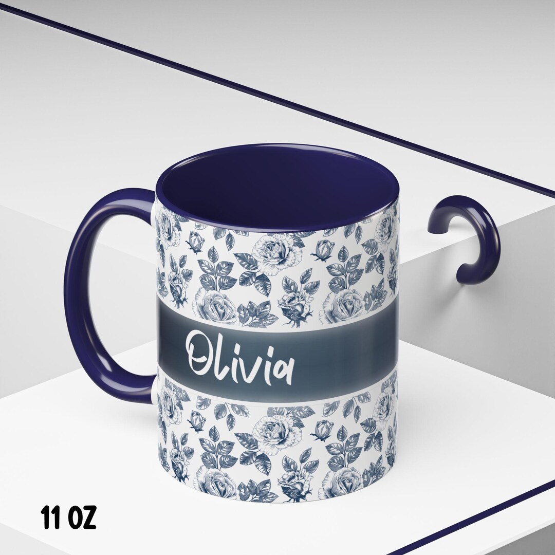 Personalized Name Mug With Chinoiserie Print Custom Mug Gift for Her ...