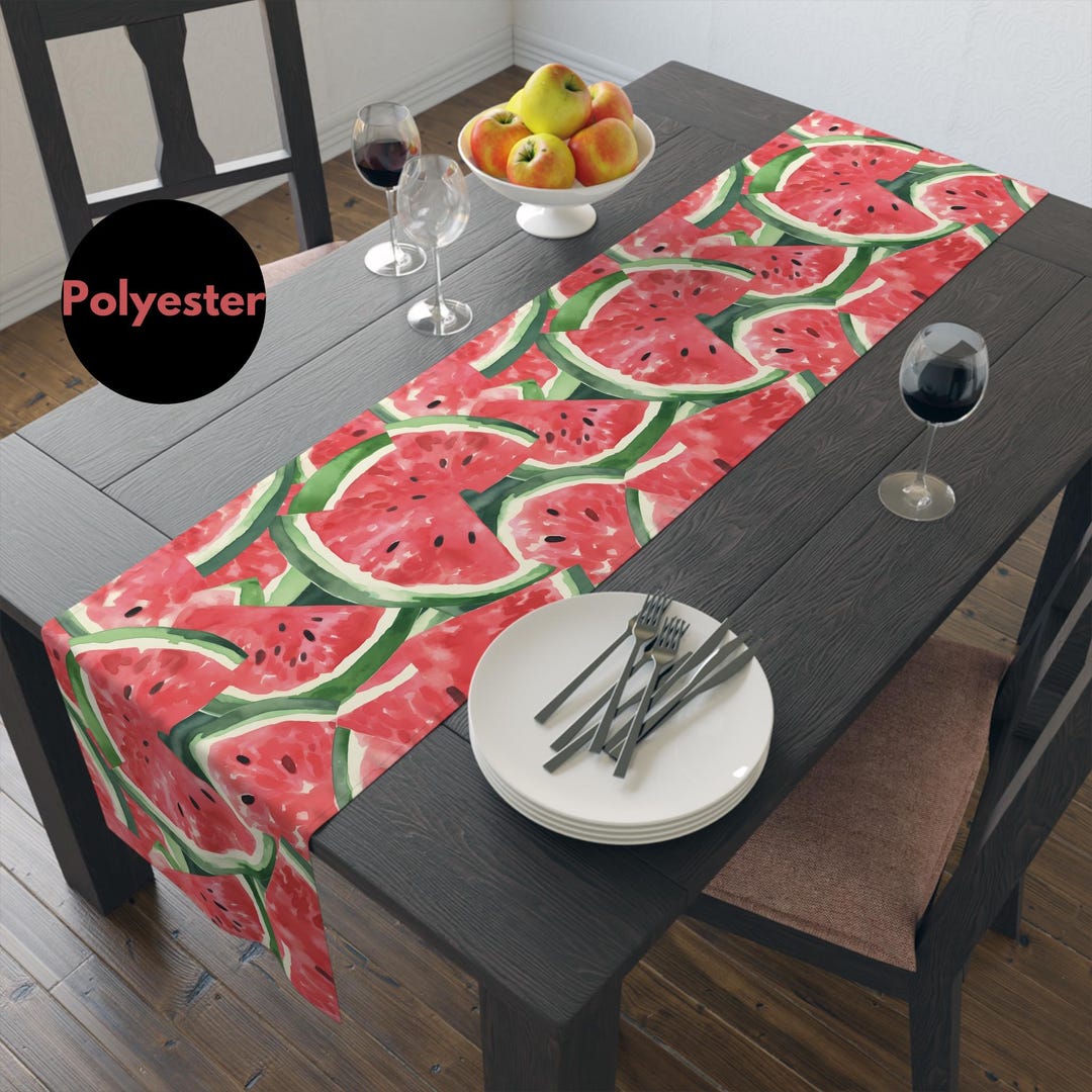 Vibrant Watermelon Print Table Runner for Kitchen Decor Print Fruit ...