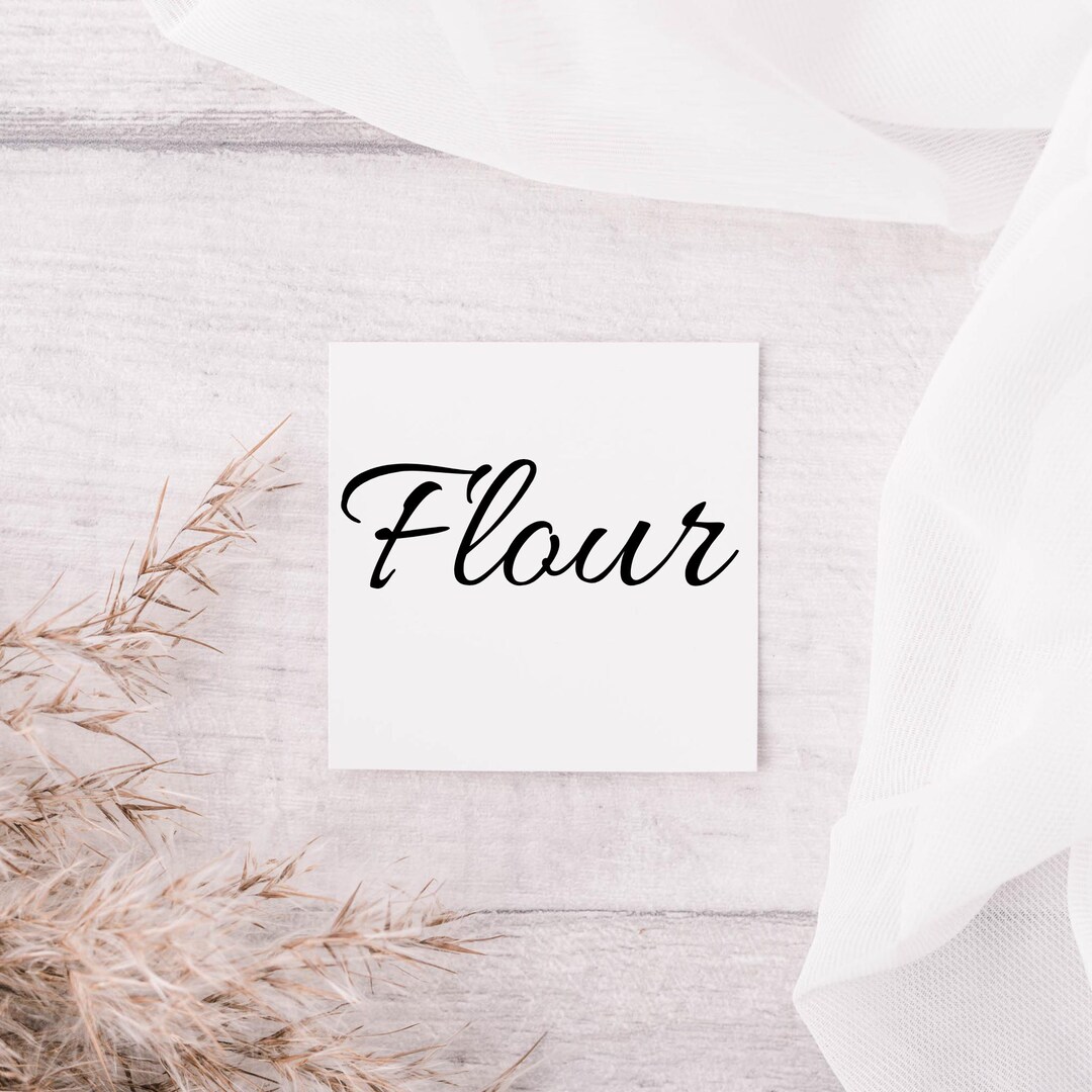 Chic Flour Square Sticker for Baking Enthusiasts Kitchen Label Sticker ...