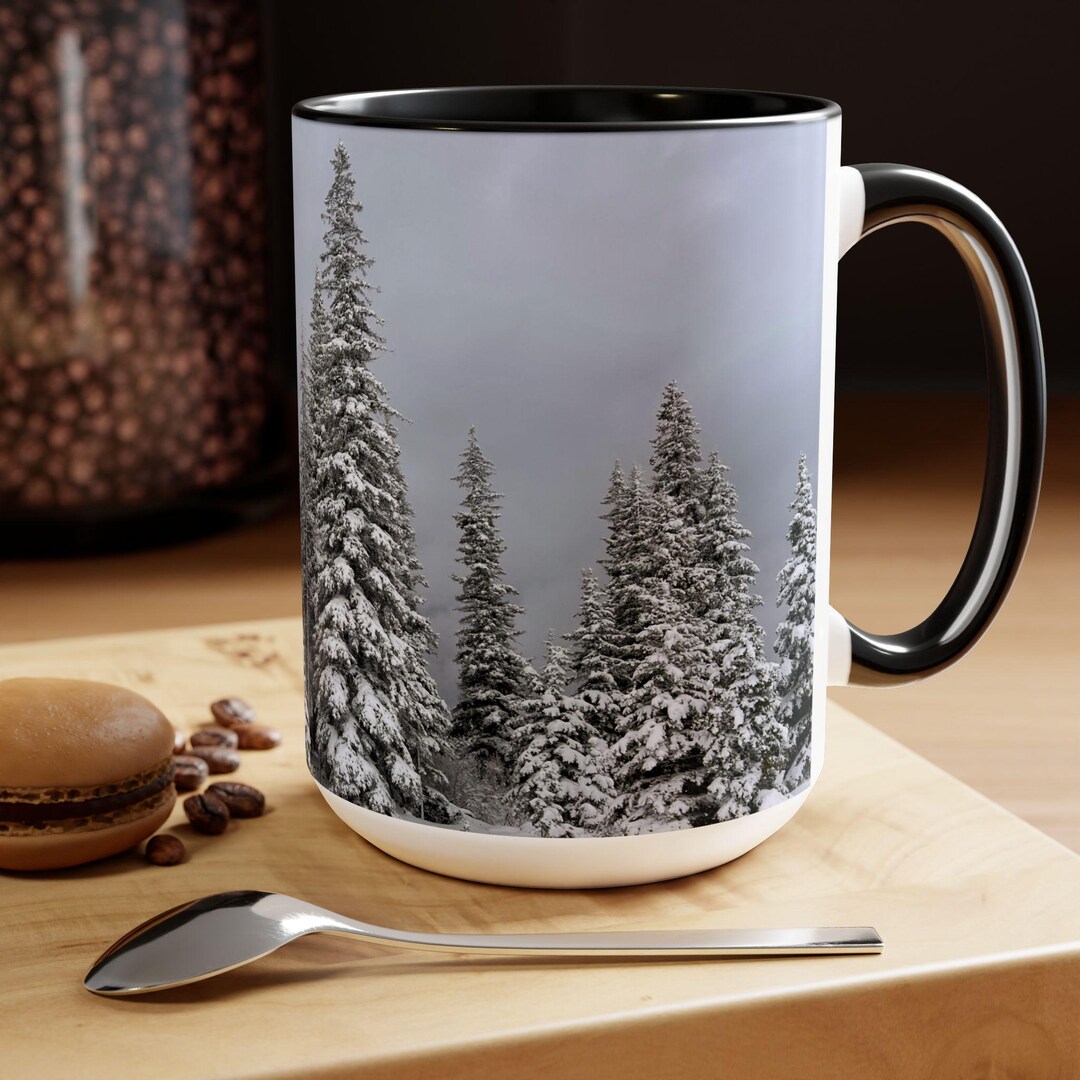 Snowy Forest Coffee Mug Two-tone 15oz Nature Lover Coffee Mug Gift for ...