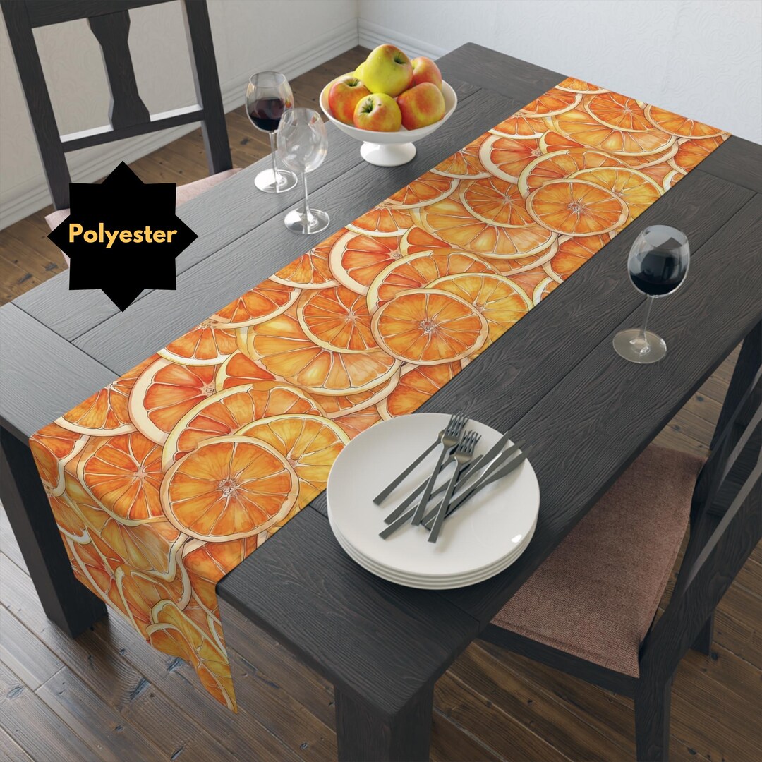 Vibrant Orange Slices Table Runner for Summer Gatherings Citrus Themed ...