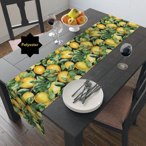 Vibrant Lemon-printed Table Runner for Summer Gatherings Lemon ...