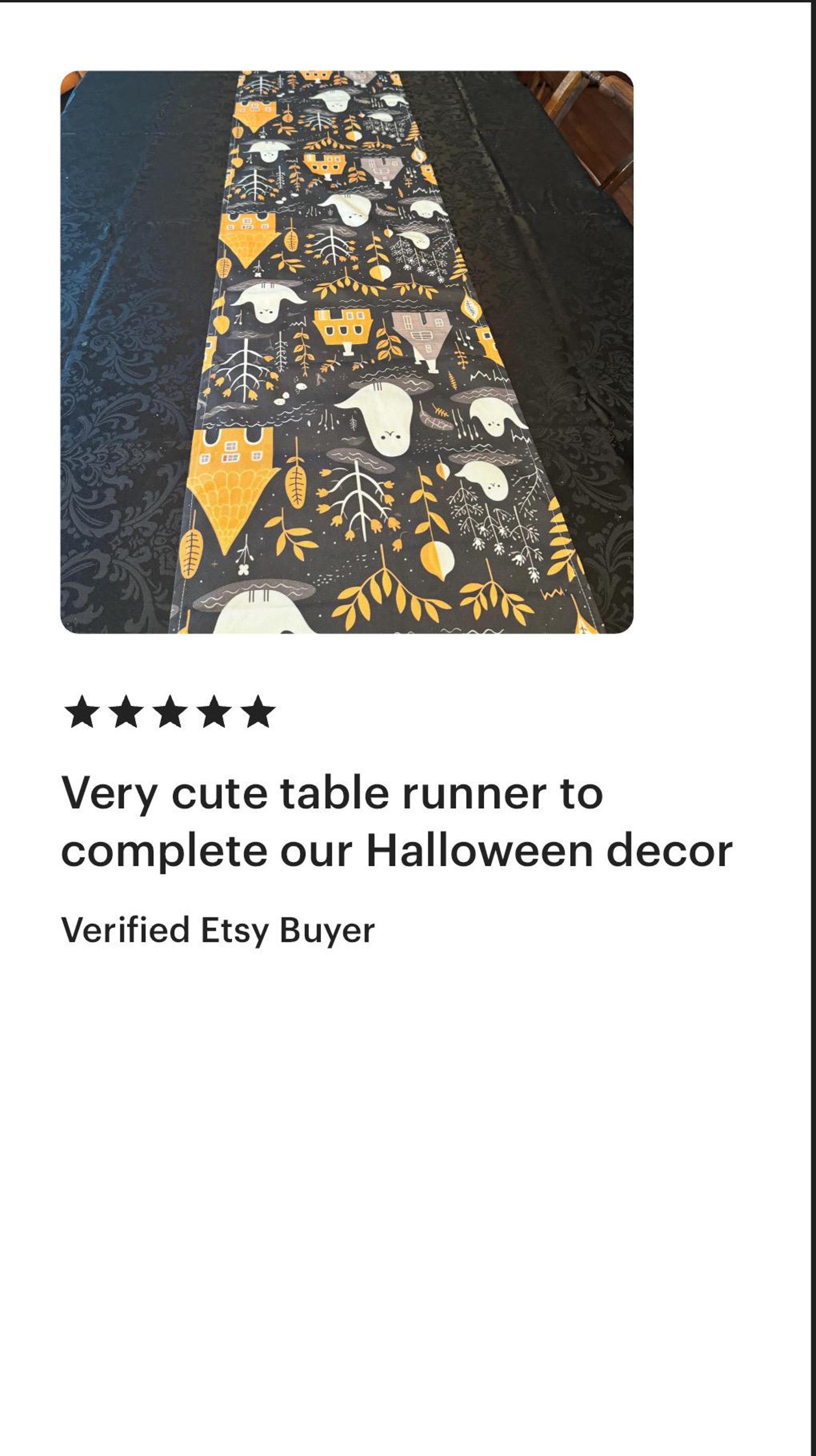 Cute Spooky Ghost Print on Table Runner for Dining Room Decor Halloween ...