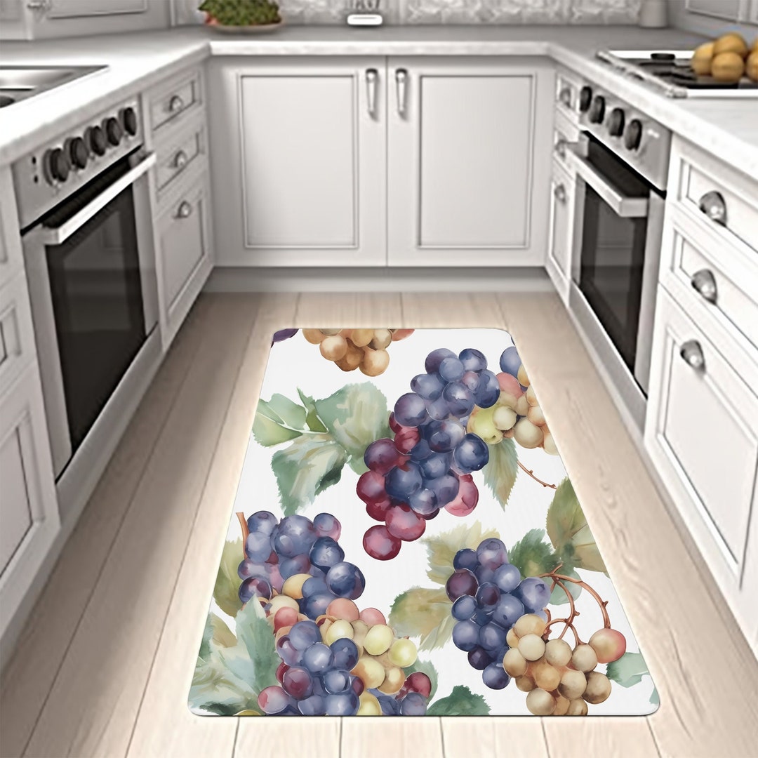 Grape Vine Print on Area Rugs Purple Grape Print on Rectangle Rug for ...