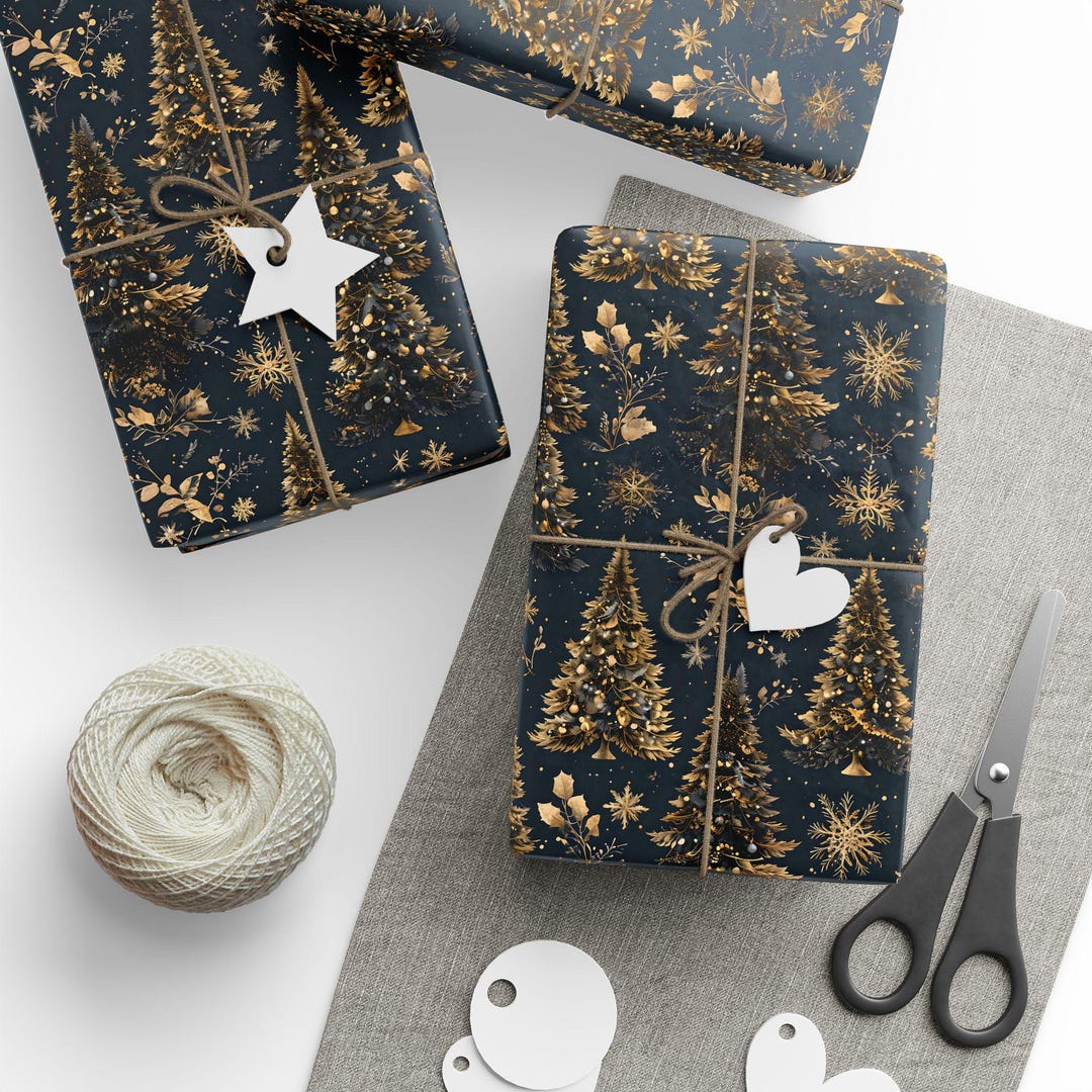 Elegant Holiday Wrapping Paper Gift Wrap for Christmas Parties and ...