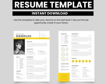 Editable CV Template - Etsy
