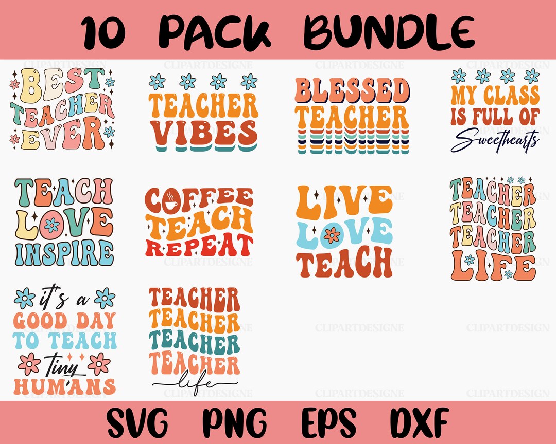 Teacher Svg Bundle Teacher Quote Svg School Svg Teacher - Etsy