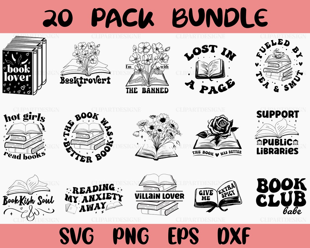 Lecture SVG Bundle, livre Svg, livres SVG, livres svg pour amoureux des ...