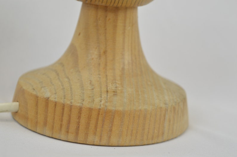 Elegant Handmade Wood Table Lamp Base Vintage Scandinavian Design Small ...
