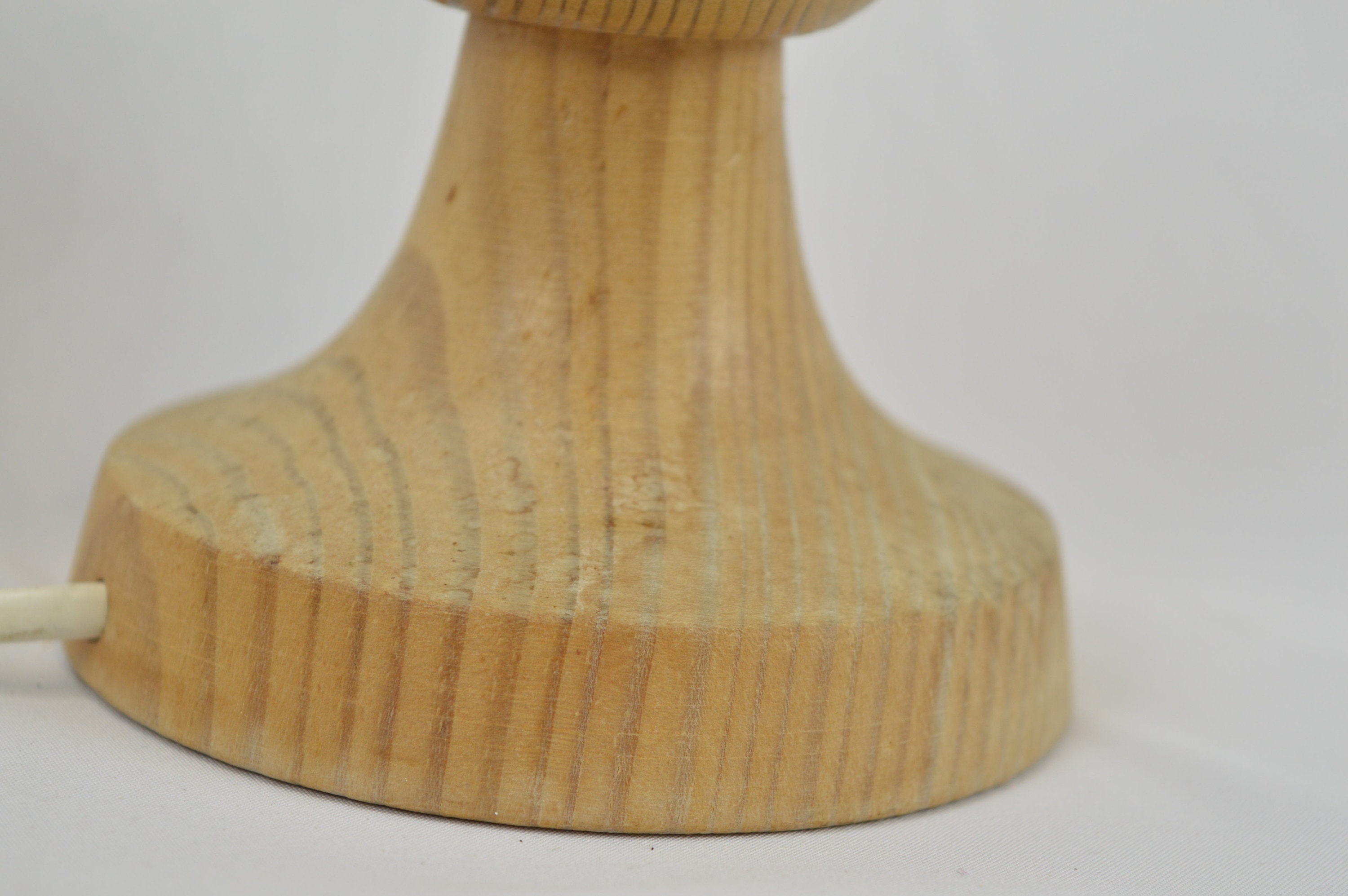 Elegant Handmade Wood Table Lamp Base Vintage Scandinavian Design Small ...