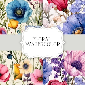 Floral Watercolor Seamless Pattern Digital Paper - Etsy