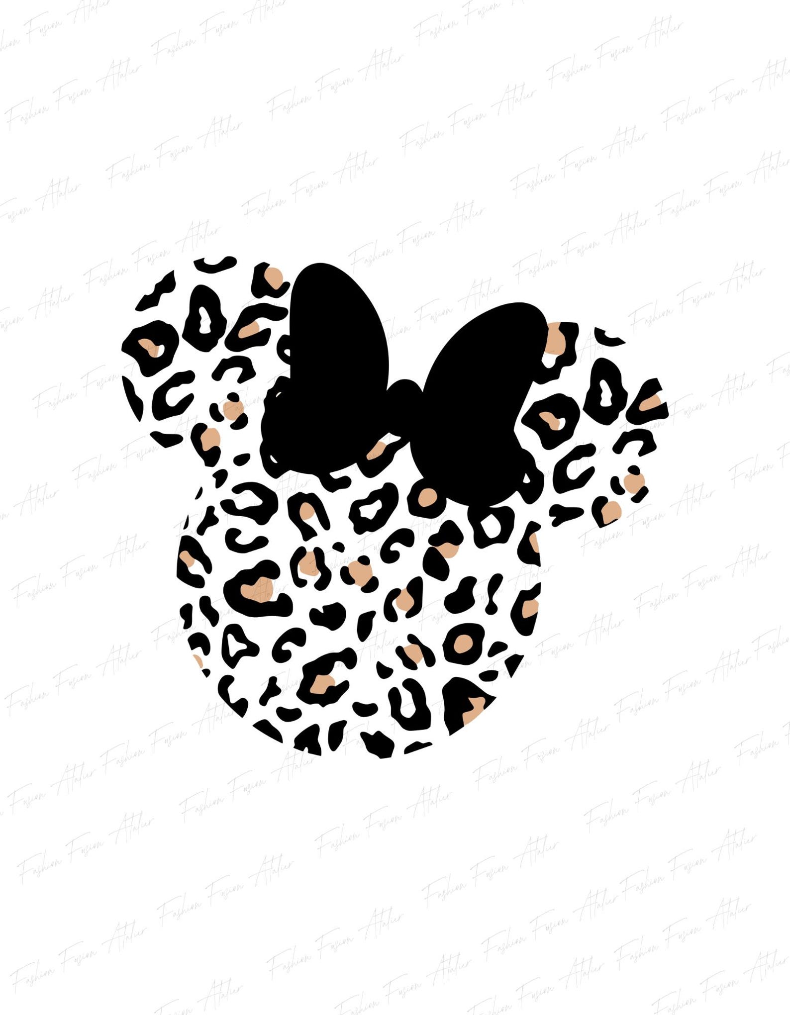 Leopard Print Minnie Mouse PNG, Cute Disney Mom PNG, Leopard Minnie Ear ...
