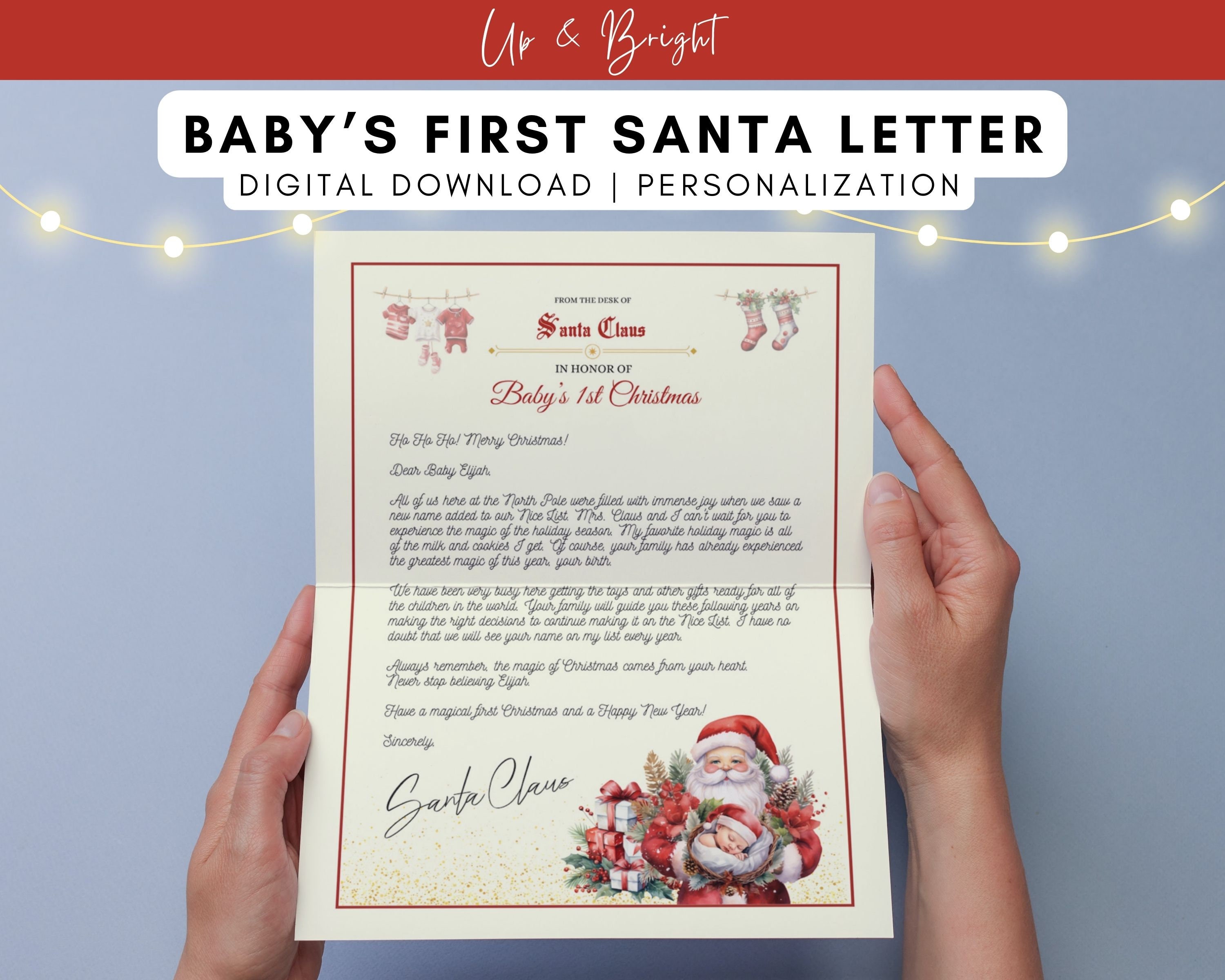 BABY SANTA LETTER | Digital Download | Personalized Santa Letter ...